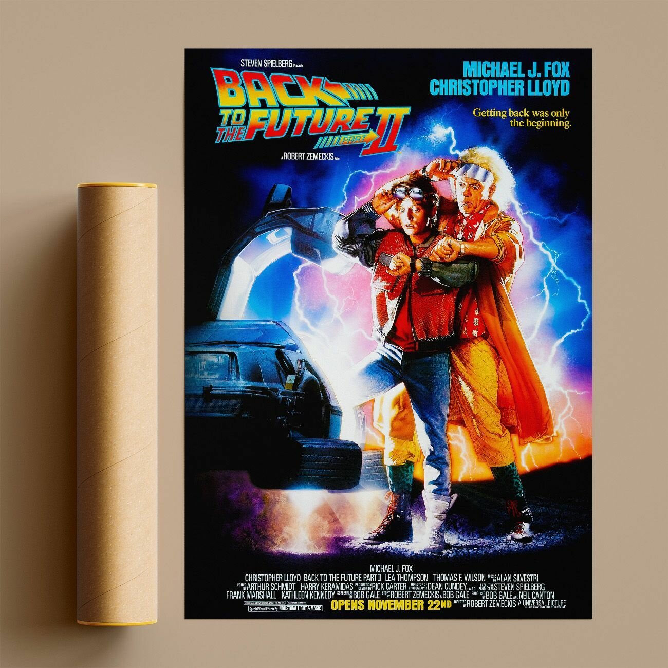 Постер Назад в будущее 50х70 см без рамы/ Back to the future, винтажный постер к фильму для интерьера, в подарок