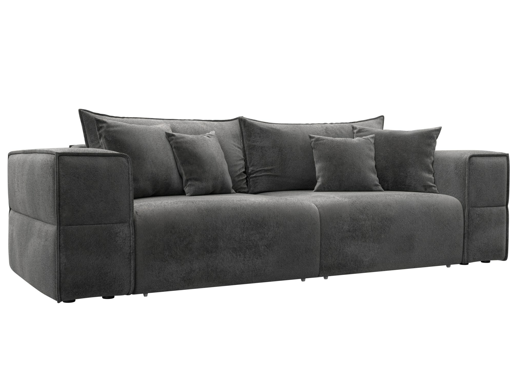 Диван прямой Лига-058 НПБ, 4-местный, размер: 270х114х80см, спальное место: 163х200см, велюр, TOWER 10 серый