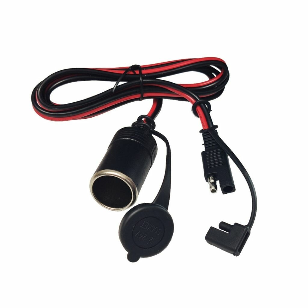Адаптер питания, SAE кабель для прикуривателя с защитной крышкой, автомобильный/солнечная панель/быстрый подключаемый кабель - 0.3 метра