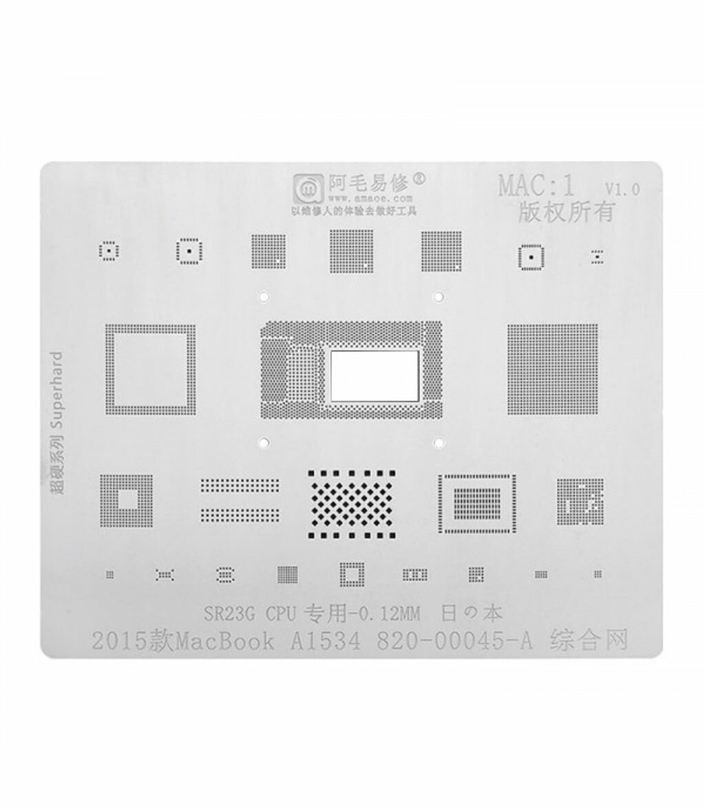 Трафарет AMAOE MAC:1 MacBook A1534 2015 SR23G 820-00045-A T:0.12mm