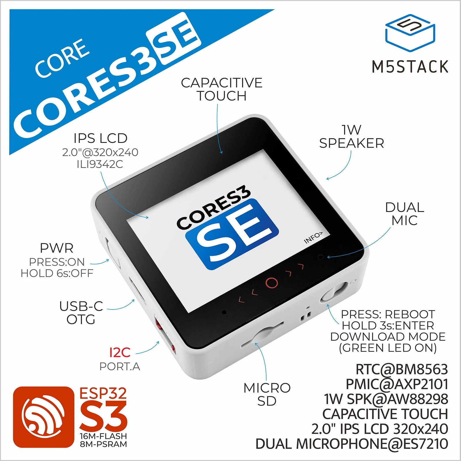 M5Stack CoreS3 SE контроллер ESP32