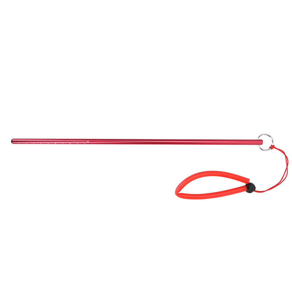 Scuba Diving Aluminum Alloy Tickle Pointer Stick with Measurement & Lanyard(red)