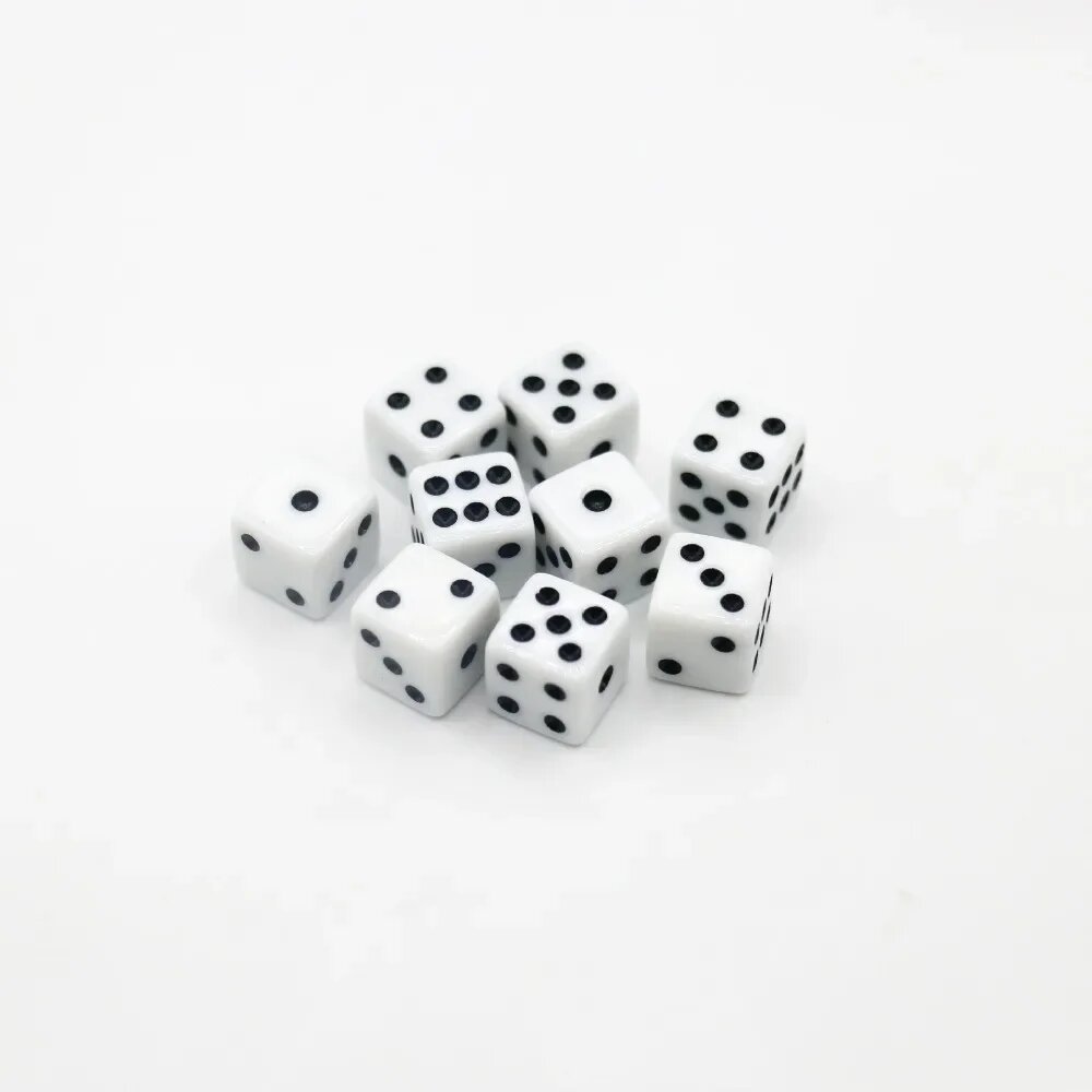 Белые акриловые кубики для ролевых игр 5/10 шт. 10Pcs-10mmBlack