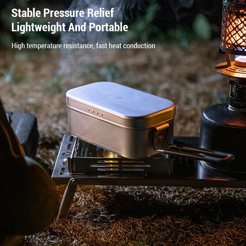 Ланч-бокс для кемпинга, складная ручка, алюминиевый контейнер для бенто для кемпинга, посуда для пикника 650 мл/1300 мл