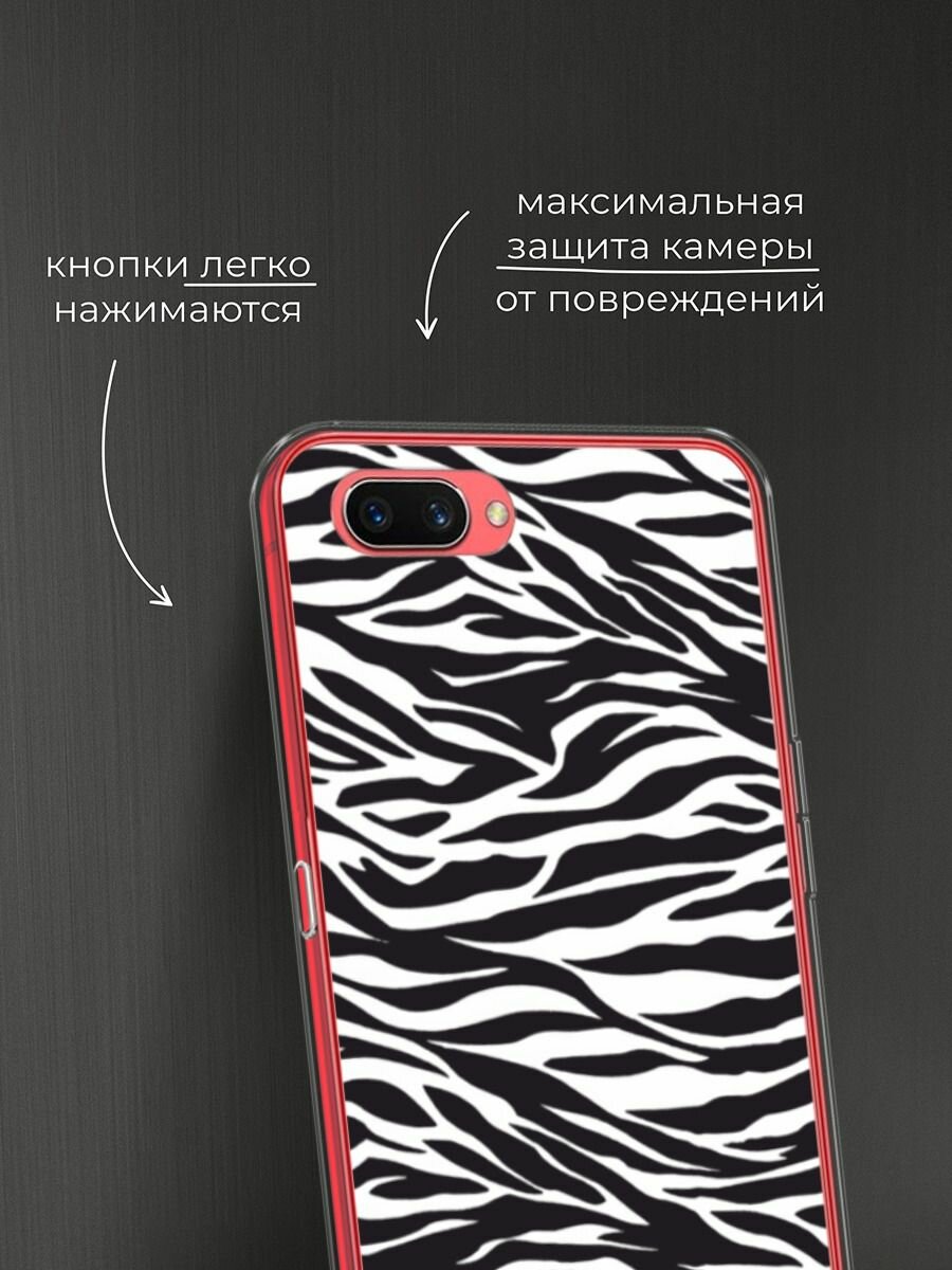 Силиконовый чехол на Oppo A3s / Oppo A3s с принтом "Принт зебра" — фото 1