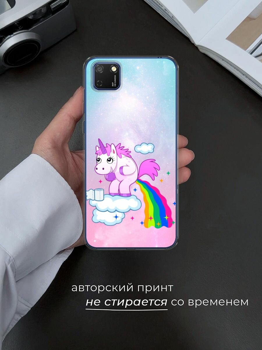Чехол на Honor 9S/Huawei Y5p / Хонор 9S/Хуавей Y5p с принтом "Единорог какает" — фото 1