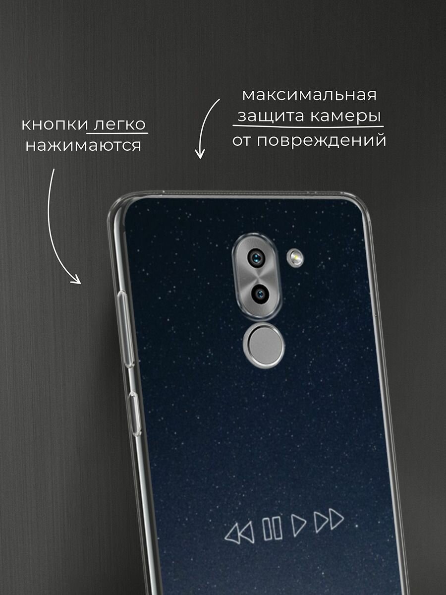 Силиконовый чехол на Honor 6X / Хонор 6Х с принтом "Космическая музыка" — фото 1