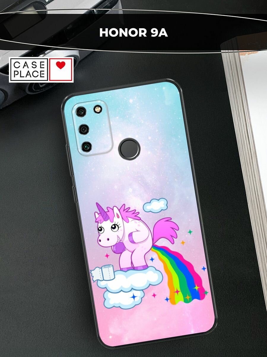 Силиконовый чехол на Honor 9A / Хонор 9А с принтом "Единорог какает"