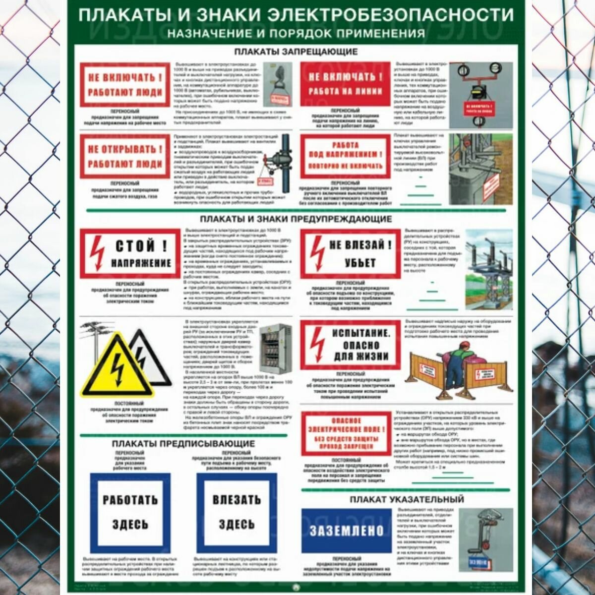 "Плакаты и знаки электробезопасности. Назначение и порядок применения" плакат