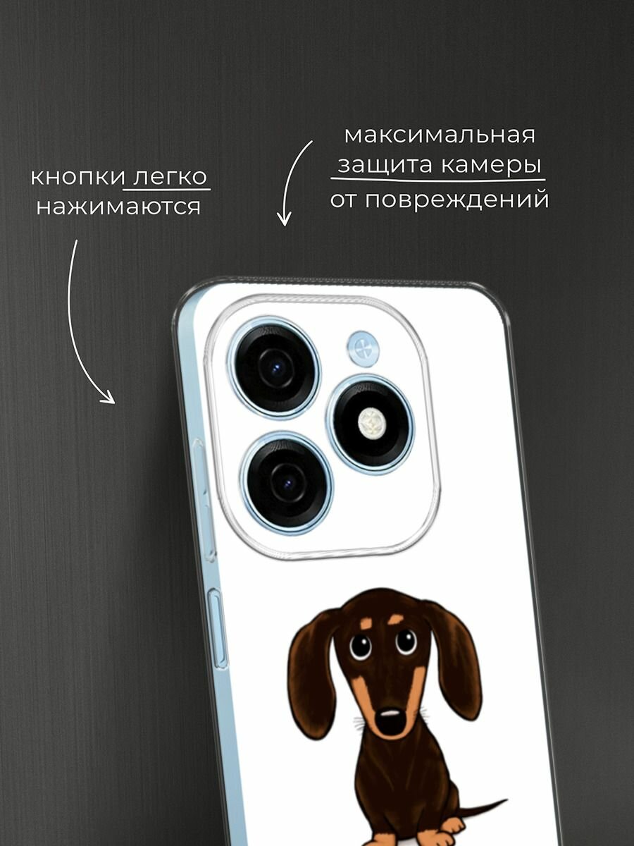 Чехол на Tecno Spark 20 / Текно Спарк 20 с принтом "Маленькая такса" — фото 1