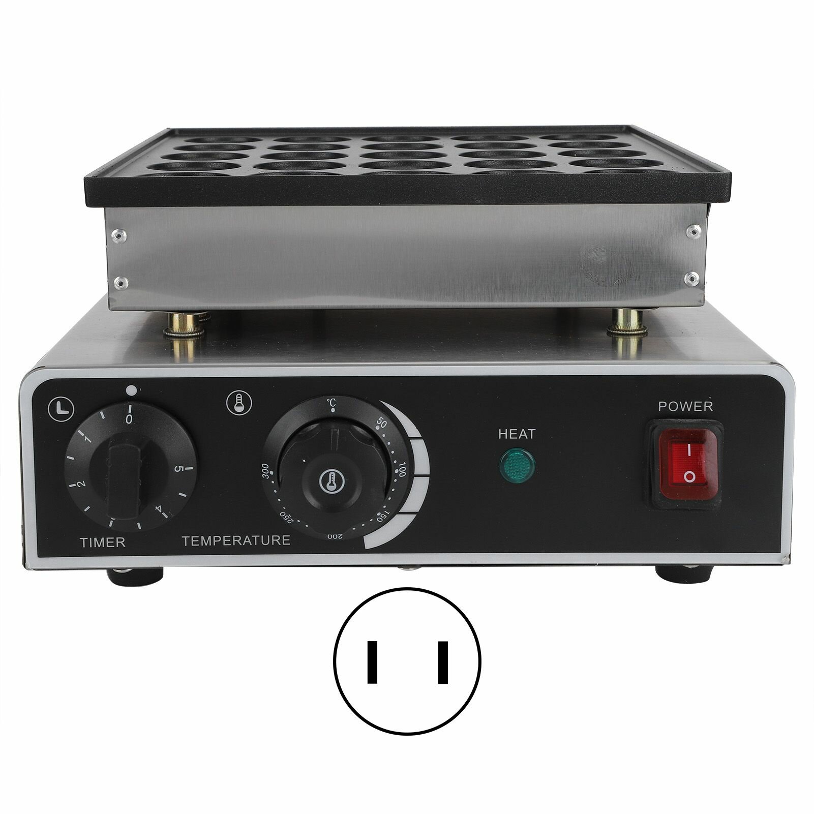 Электрический вафельный аппарат 25 отверстий, 950 Вт, быстро нагревается, для маффинов и блинчиков