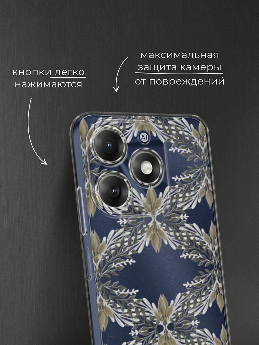 Чехол на Itel A70 / Ител А70 с принтом "Калейдоскоп цветов" — фото 1