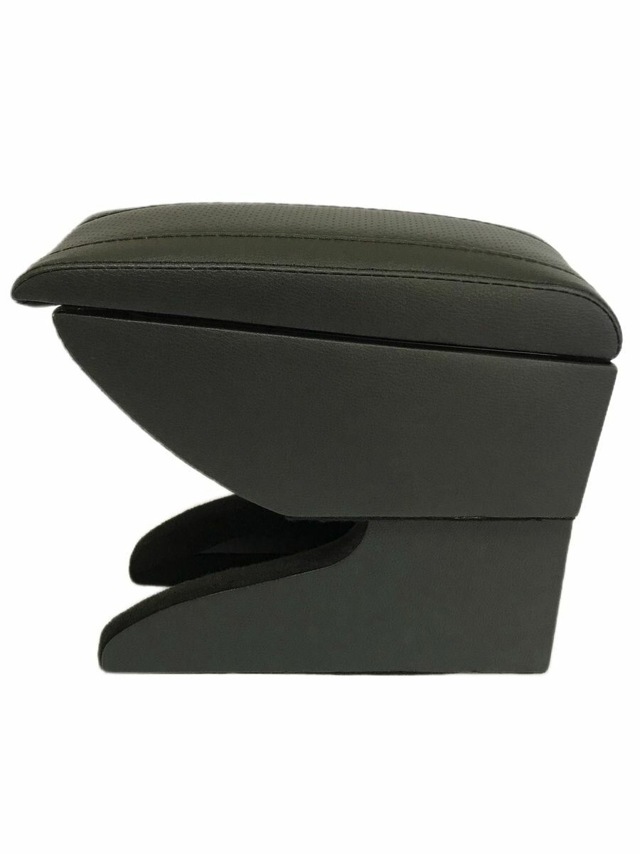 Подлокотник Ford fusion (2001-2012) с вставкой в подстаканник кожаный (черный, перфорированная крышка) для форд фусион