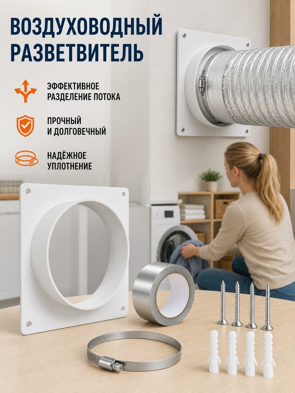 Переходник для воздуховода выхлопного шланга