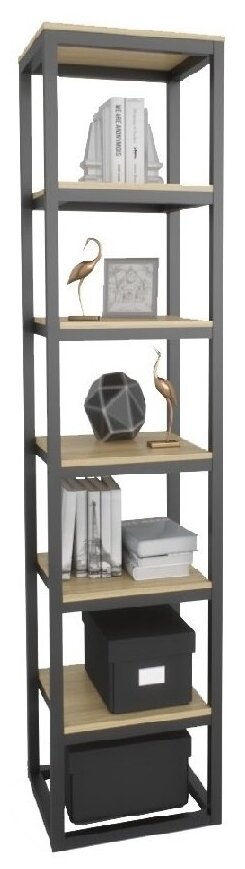 Стеллаж Loft, 5 полок, цвет дуб сонома, ШxГxВ: 45х40х203 см, стиль лофт