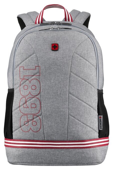 Рюкзак WENGER Collegiate Quadma 16”, серый, 100% полиэстер, 33х17х43 см, 22 л