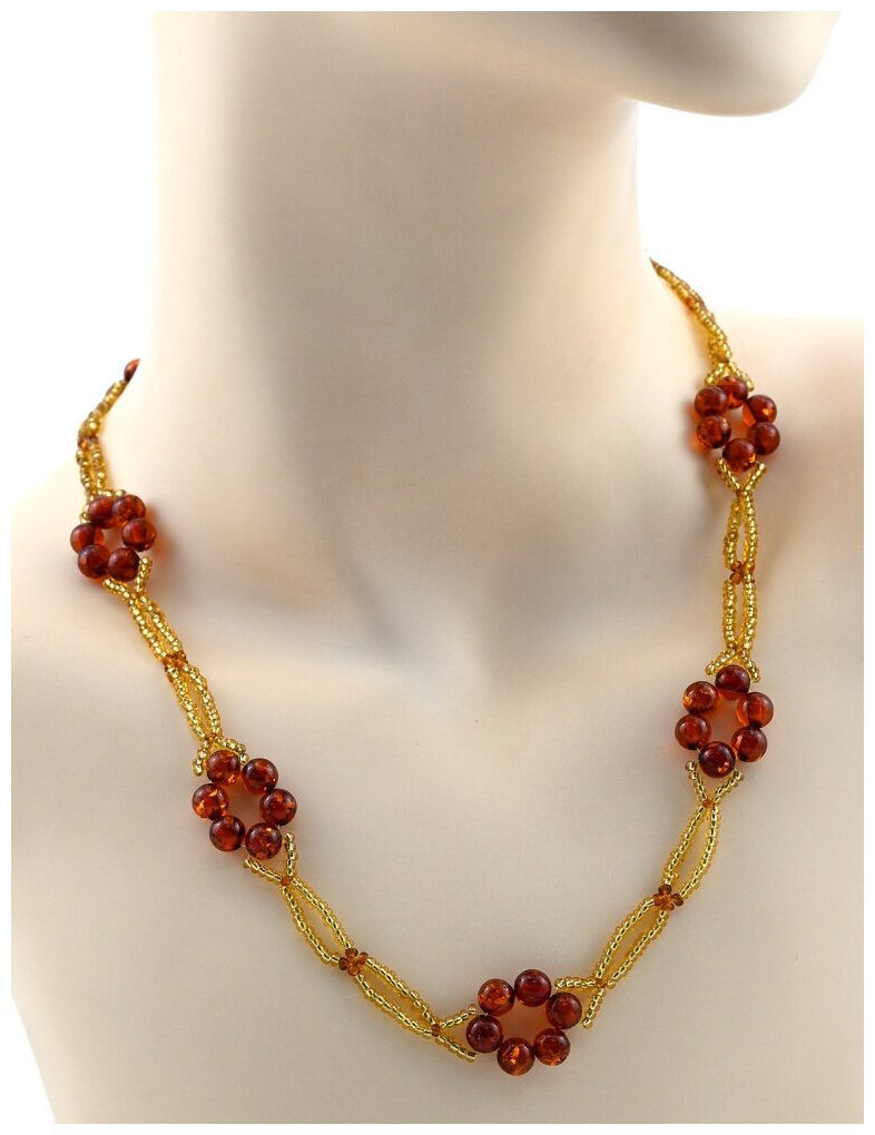 Колье, янтарь