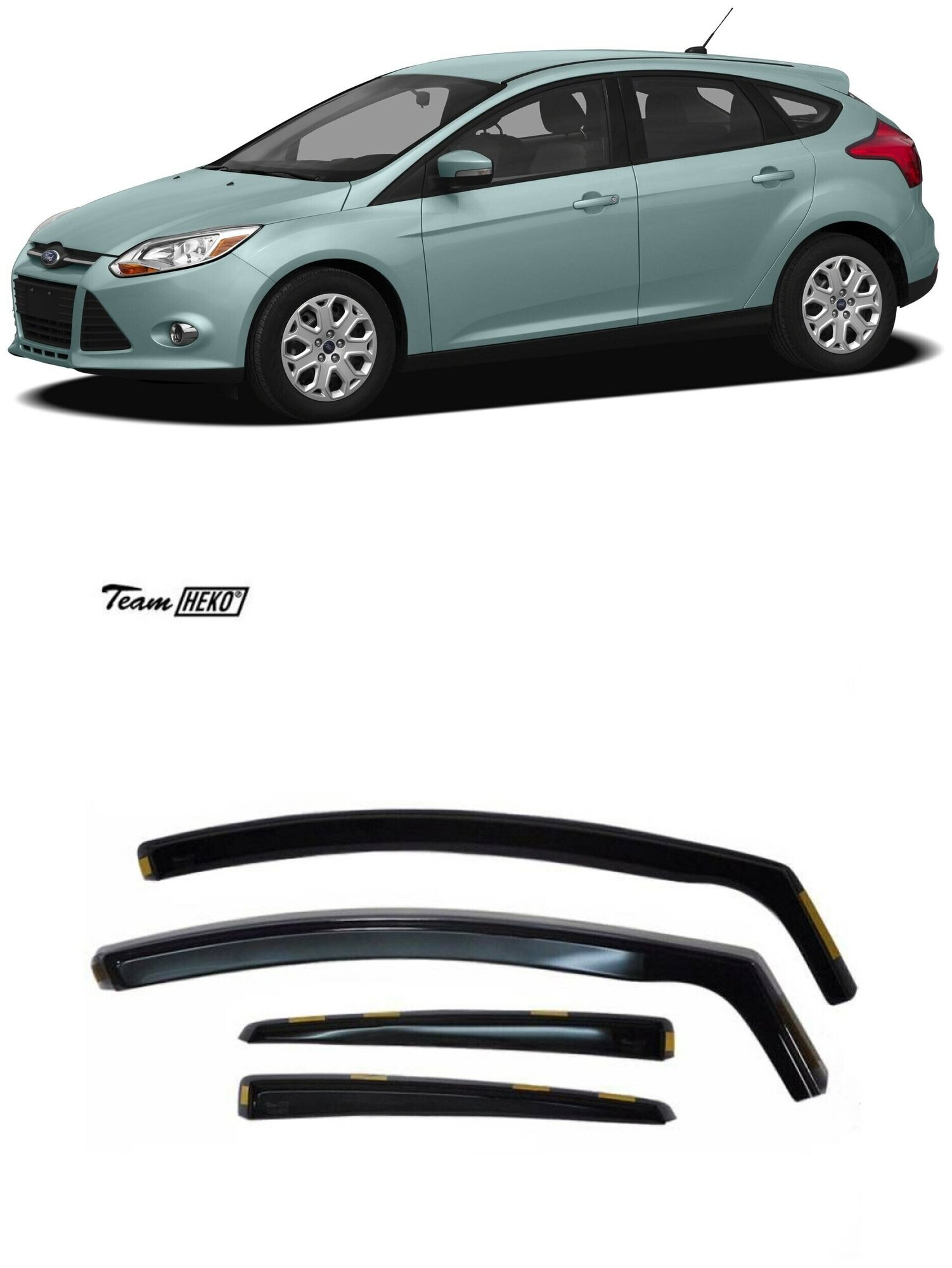 Дефлекторы боковых окон FORD Focus Форд Фокус III седан/хэтчбек (2011-2015)