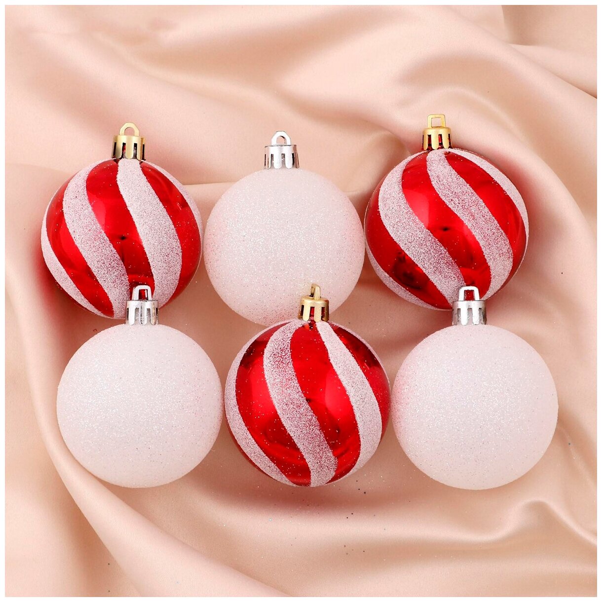 Набор елочных шаров Зимнее волшебство Праздничный сюрприз, d 6 см, 6 шт, микс