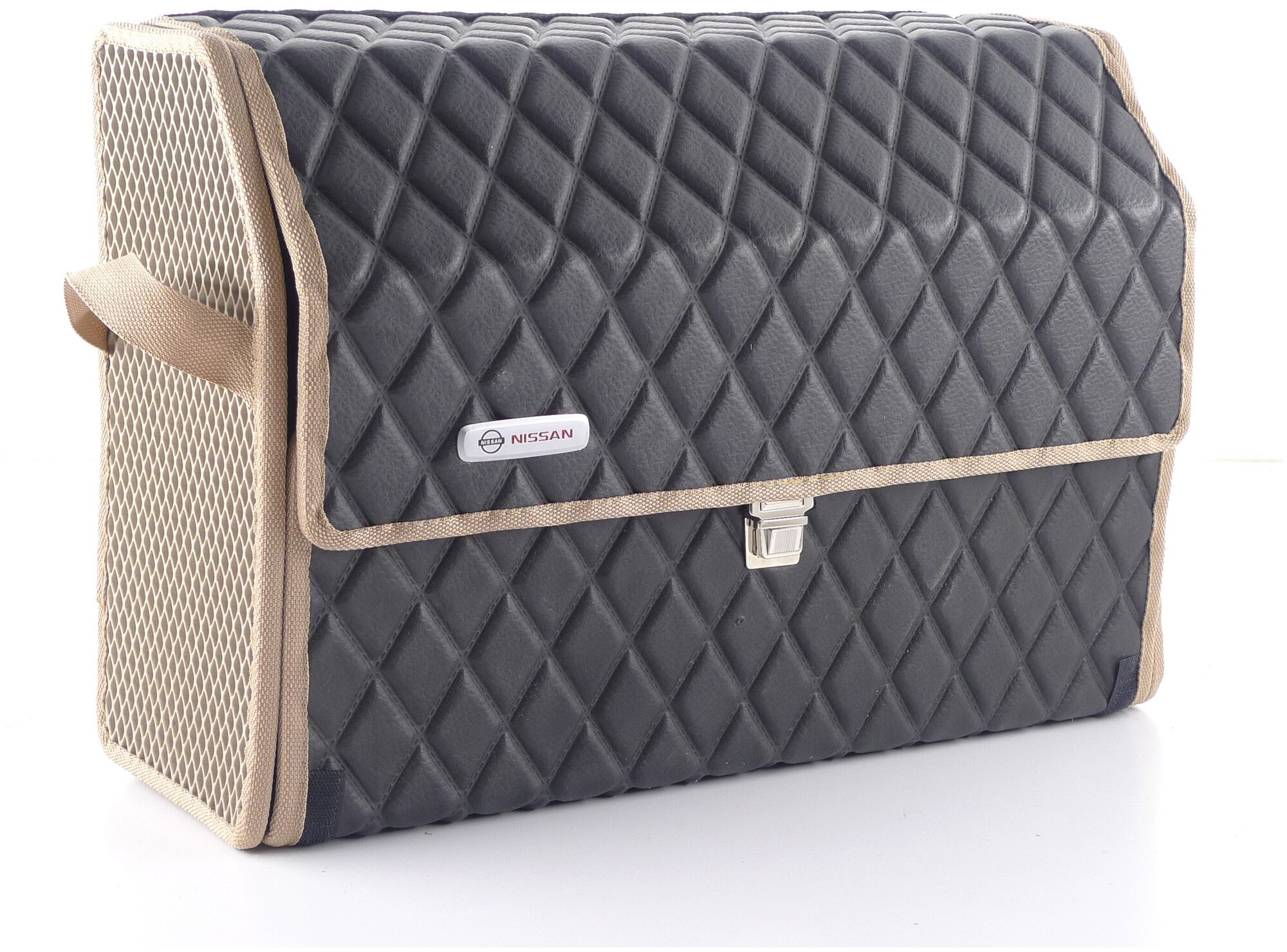 Сумка-кофр органайзер в багажник Nissan 30L черно-бежевый