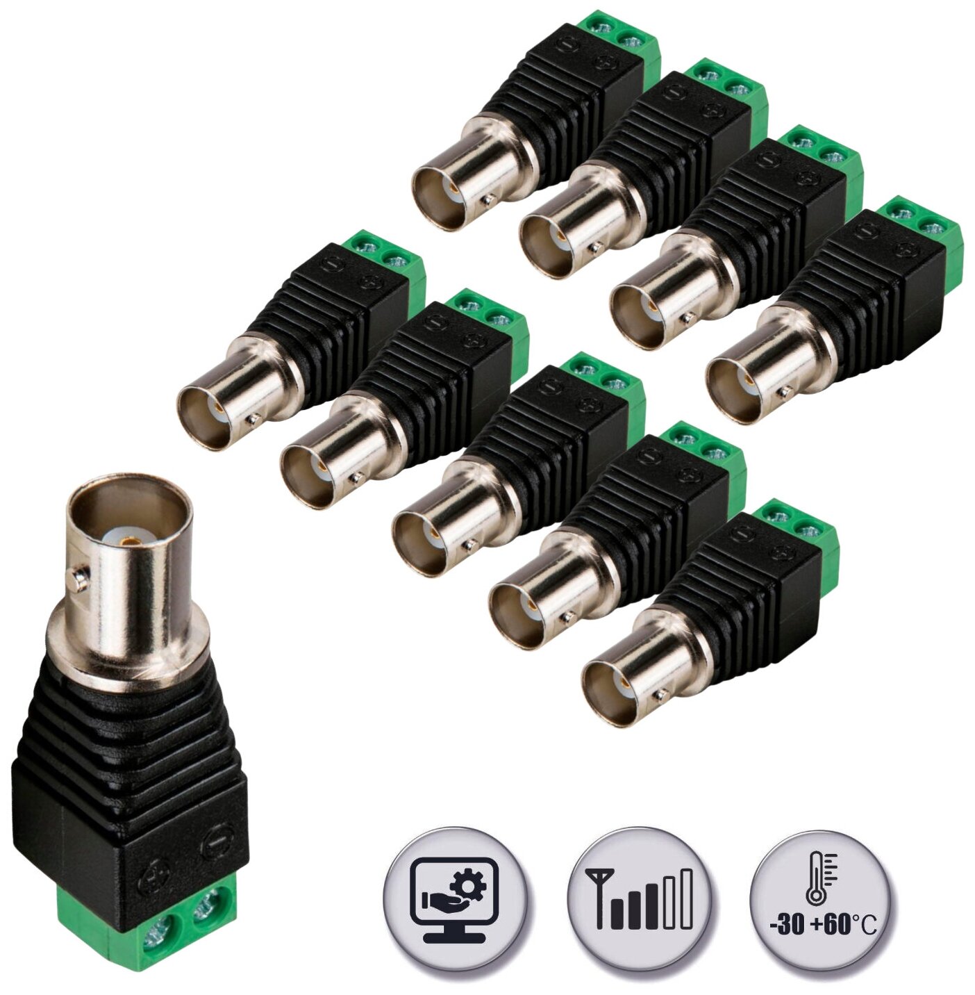 Разъем гнездо BNC (мама) с клеммной колодкой, 10 шт