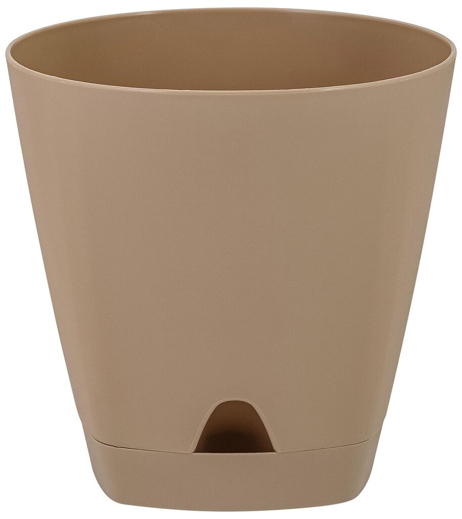 Горшок для цветов InGreen Amsterdam, с прикорневым поливом, 0,65 л, молочный шоколад