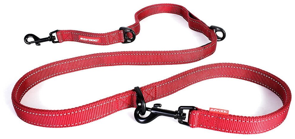 Многофункциональный поводок-перестежка для собак | EZYDOG | Vario 6 | 160 см | Красный