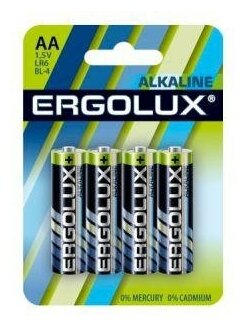 Элемент питания алкалиновый AA/LR6 1.5В Alkaline BL-4 (блист.4шт) Ergolux 11748