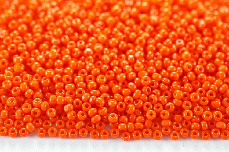 Бисер чешский PRECIOSA Граненый Шарлотта 11/0 93140 оранжевый непрозрачный, 10 грамм