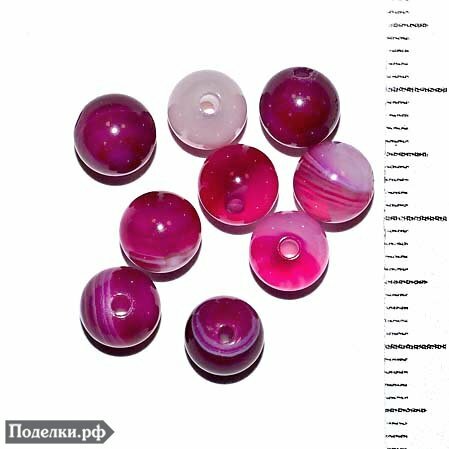 Натуральная бусина Агат розовый 0009088 шарик 6 мм, цена за 10 шт.
