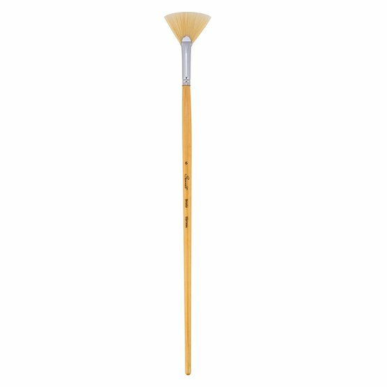 Кисть для масла и акрила щетина веерная сонет №06 ручка длинная