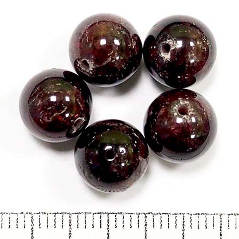 Натуральная бусина Гранат 0009016 шарик 10 мм, цена за 2 шт.