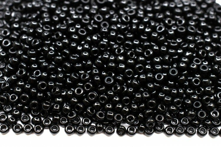 Бисер японский MIYUKI круглый 11/0 #0401 черный, непрозрачный, 10 грамм