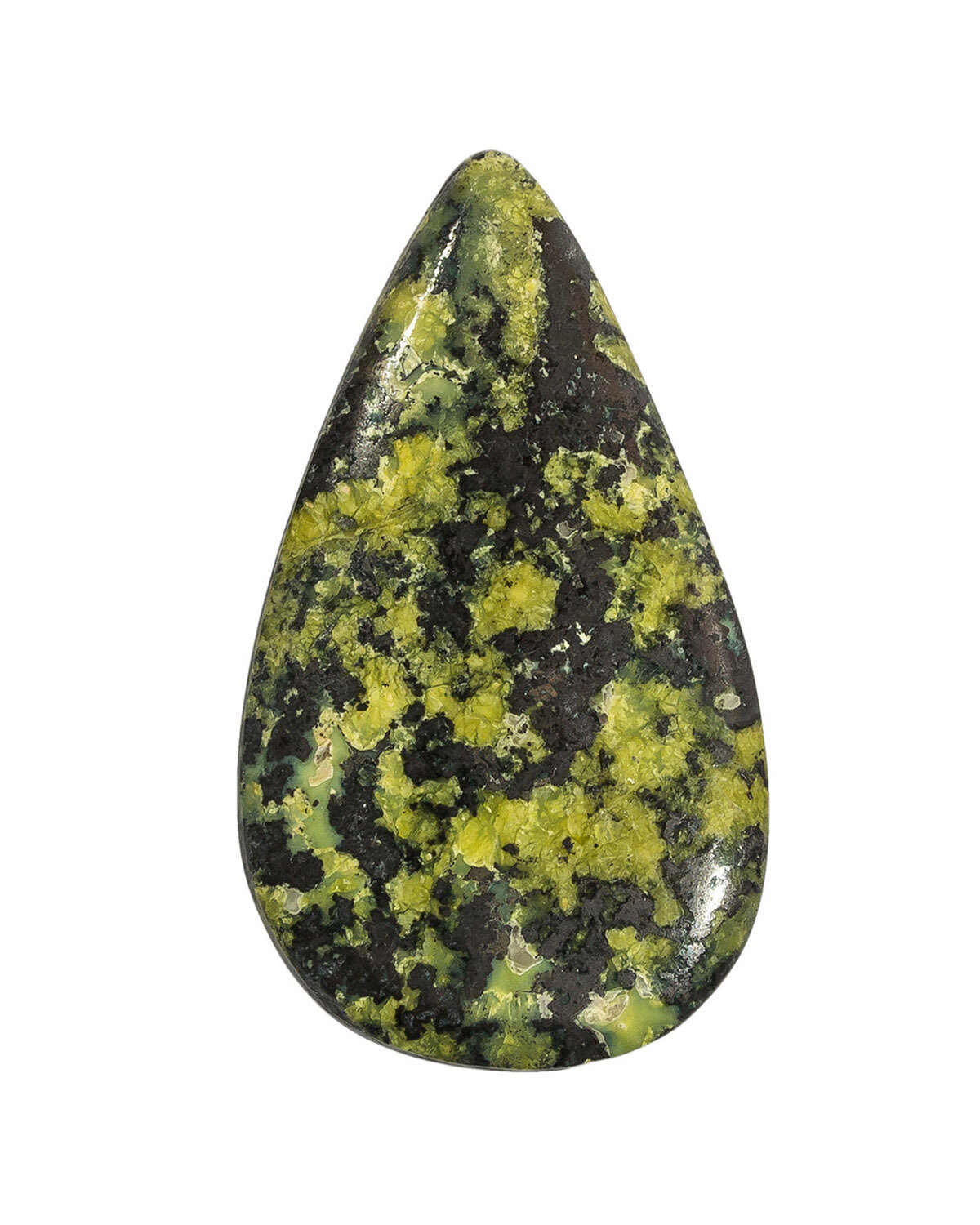 Кабошон из лизардита, размер 52х30х4 мм, вес 13 грамм, месторождение: Хакасия