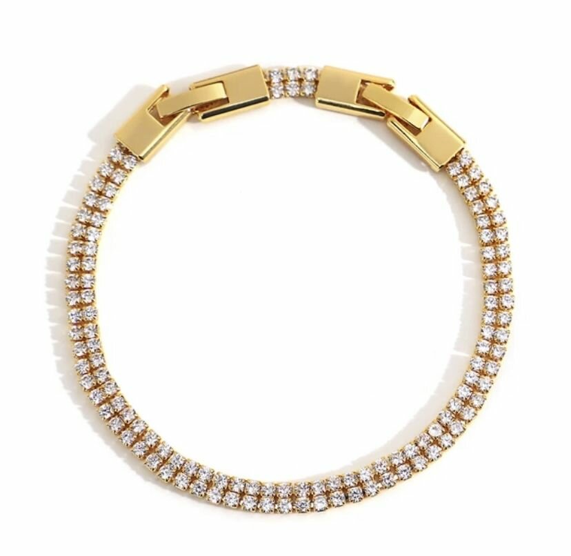 Браслет-цепочка, искусственный камень, циркон