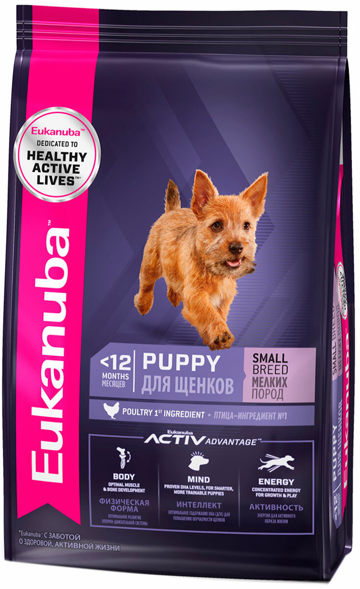 EUKANUBA PUPPY & JUNIOR SMALL BREED для щенков маленьких пород (3 кг)