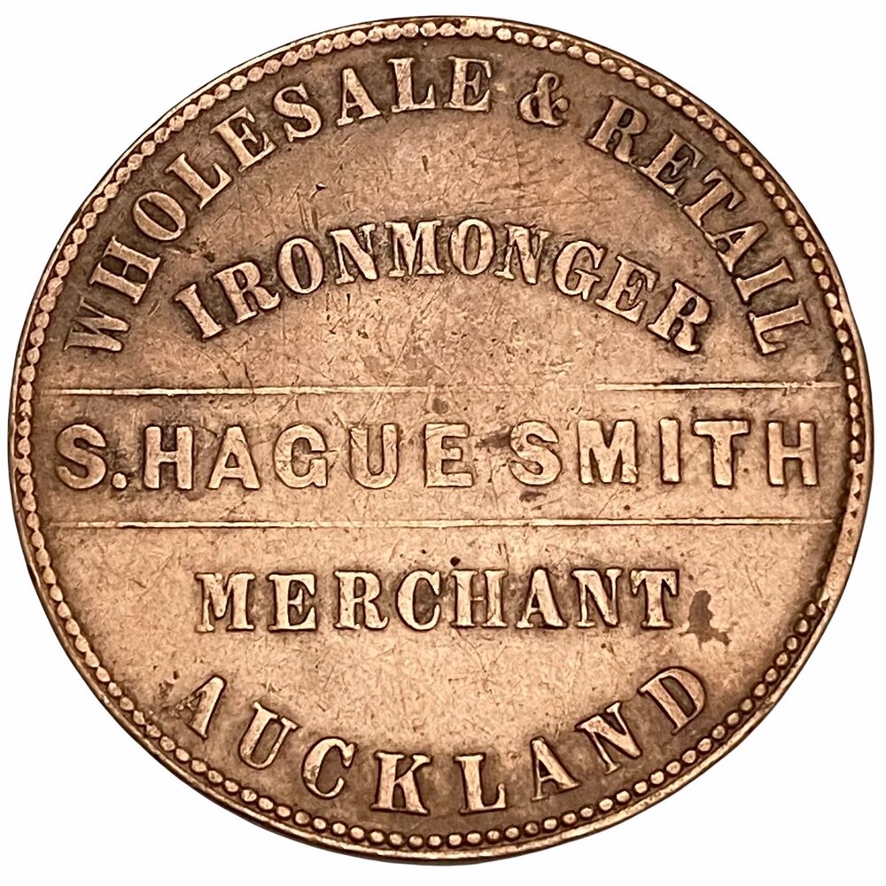 Новая Зеландия токен 1 пенни 1863-1869 гг. (С. Хаг-Смит)