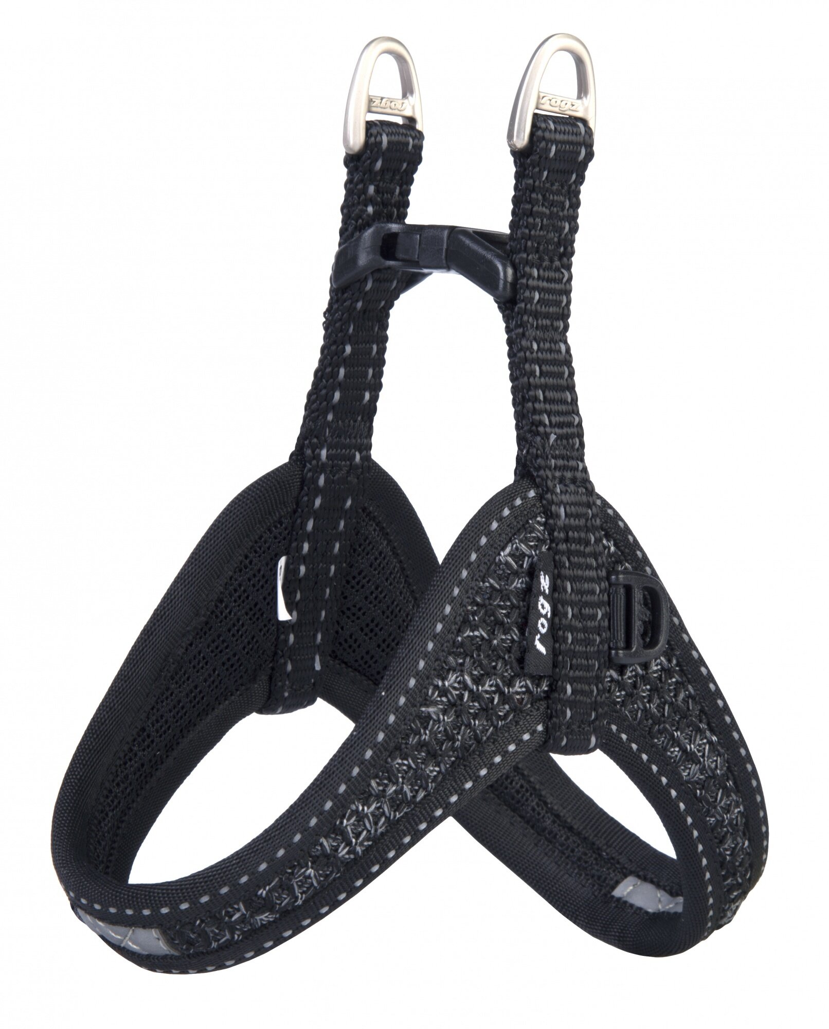 Шлейка Rogz разъемная "Utility" для собак малых и средних пород, черная, размер L (обхват 63 см), ширина 2 см