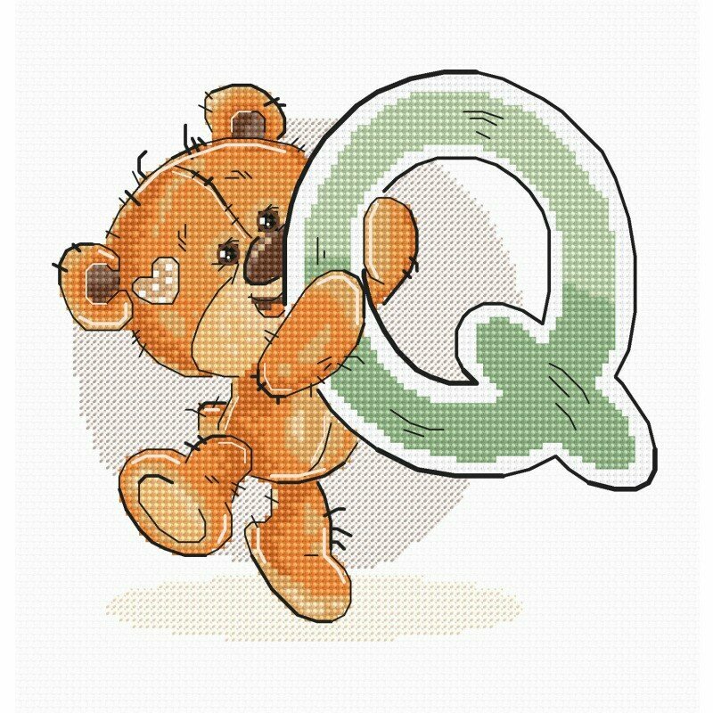 Набор для вышивания Luca-S #B1218 Буква Q, Счетный крест, 14.5 x 14 см