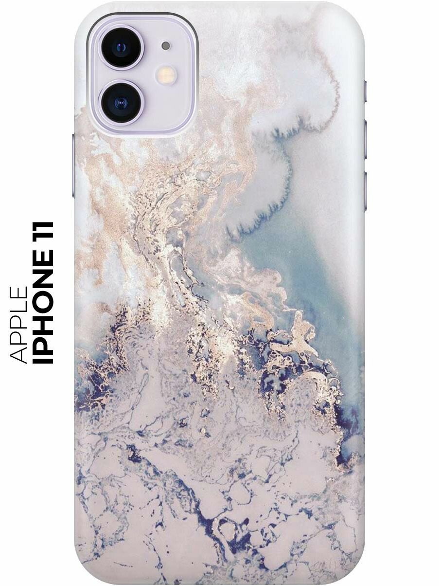 Силиконовый чехол на Apple iPhone 11 / Эпл Айфон 11 с рисунком "Мраморная волна"