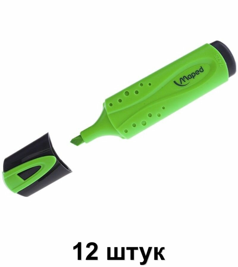 Maped/ Текстовыделитель Fluo Pep's Classic Зеленый, 1-5 мм, 12 шт
