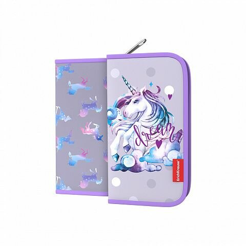 Пенал-книжка без наполнения Dream Unicorn 110x205x25мм ErichKrause