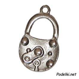 Фурнитура для бижутерии Подвеска Фурнитура для бижутерии Замочек 0001316 стальной цвет 22x15 мм, цена за 2 шт.
