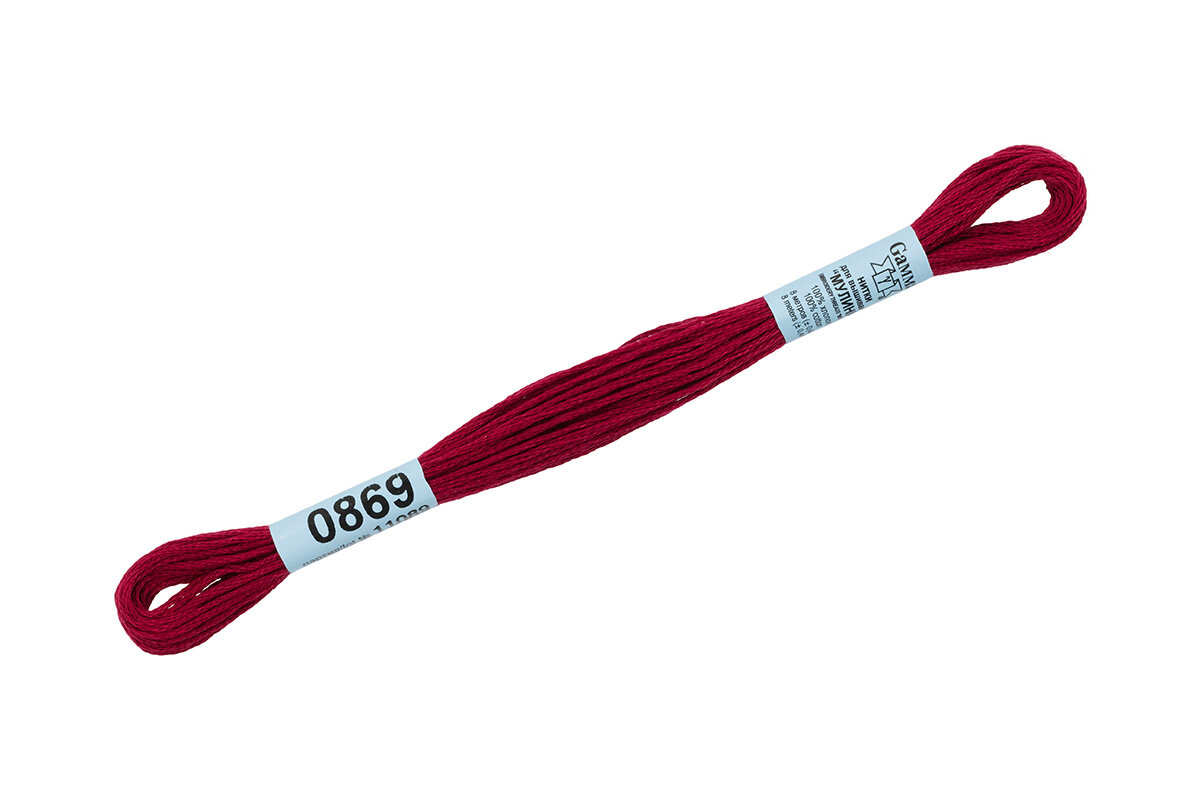 Мулине GAMMA нитки для вышивания 8м. 0869 вишневый, 1 штука.
