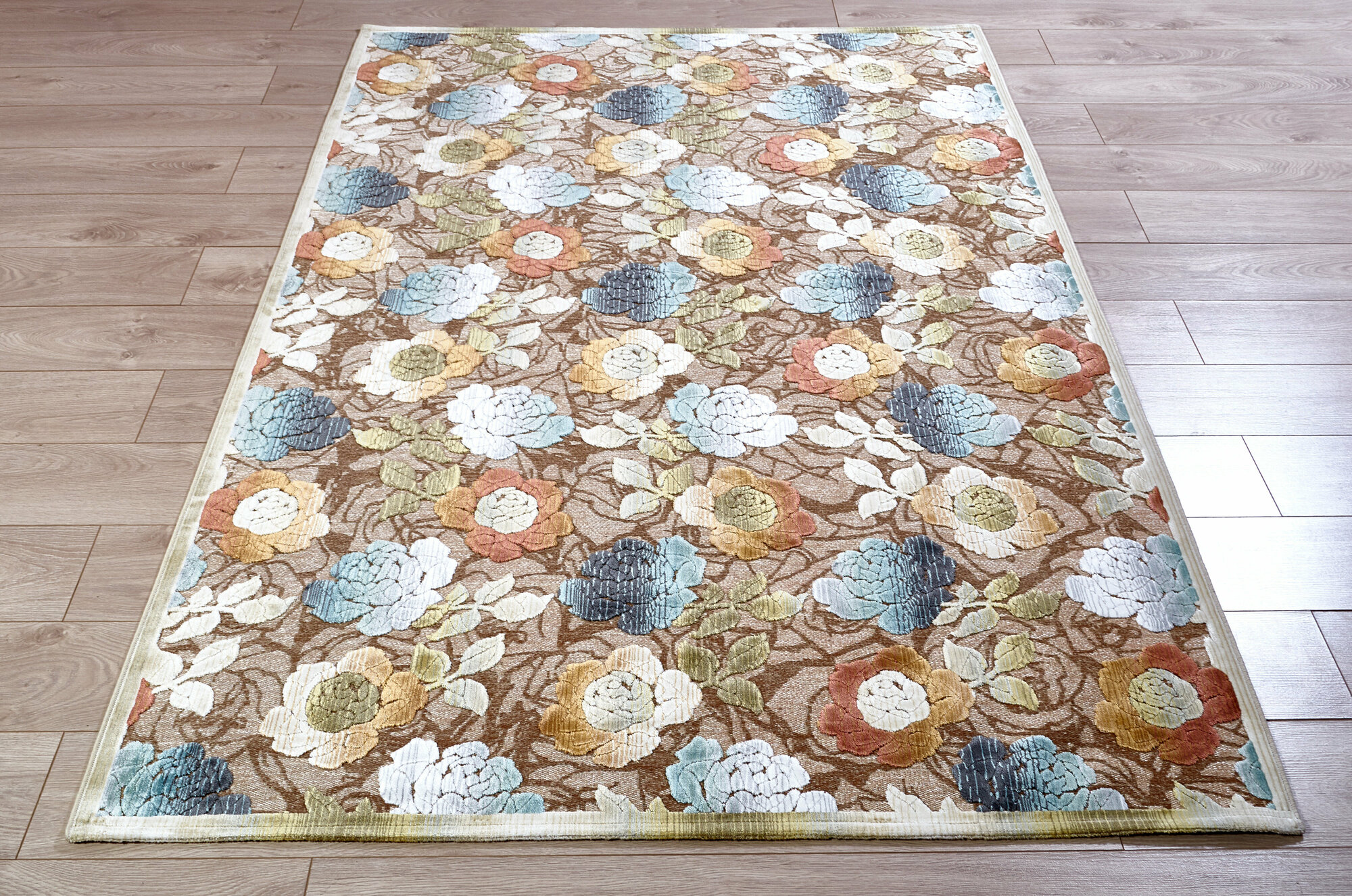 Ковер для комнаты на пол, палас в гостиную, Симфония, 195х280, 27Z, коричневый