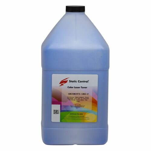 Тонер STATIC CONTROL OKIUNIV3-1KG-C, для Oki C3300N/5500, голубой, 1000грамм, флакон