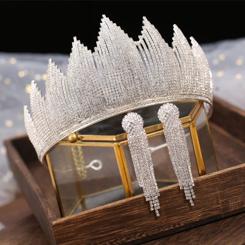 Серебряная диадема с хрусталем, Style E Silver