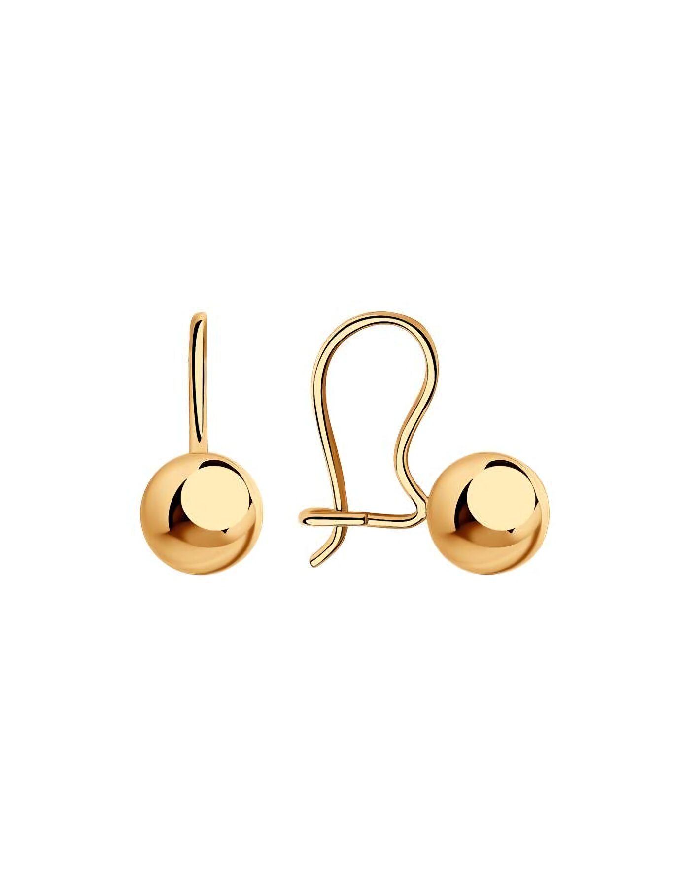 Серьги, серебро, 925 проба, золочение