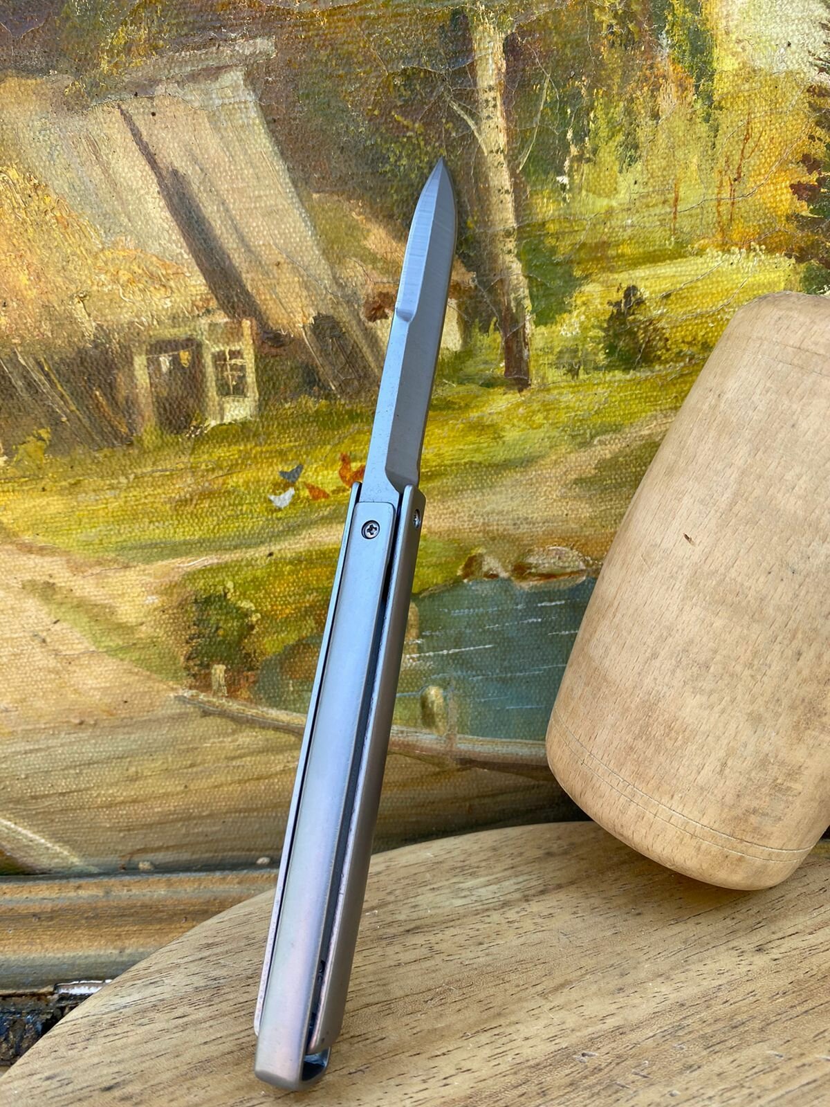 Раскладной складной туристический нож скат