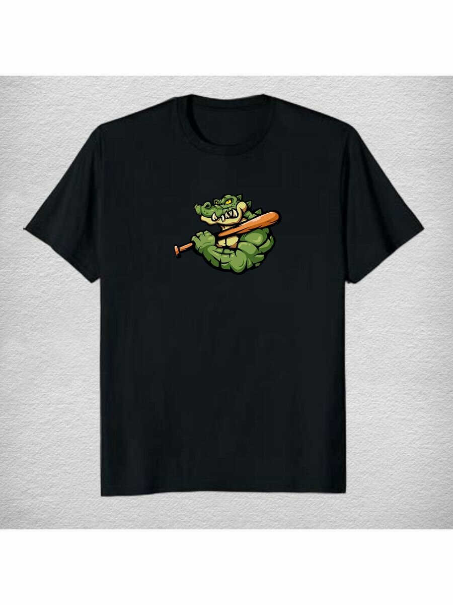Футболка крокодил аллигатор с битой